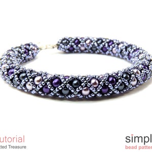 Beading Pattern Beaded Tube Bracelet / Necklace, Bead Weaving Pattern ...