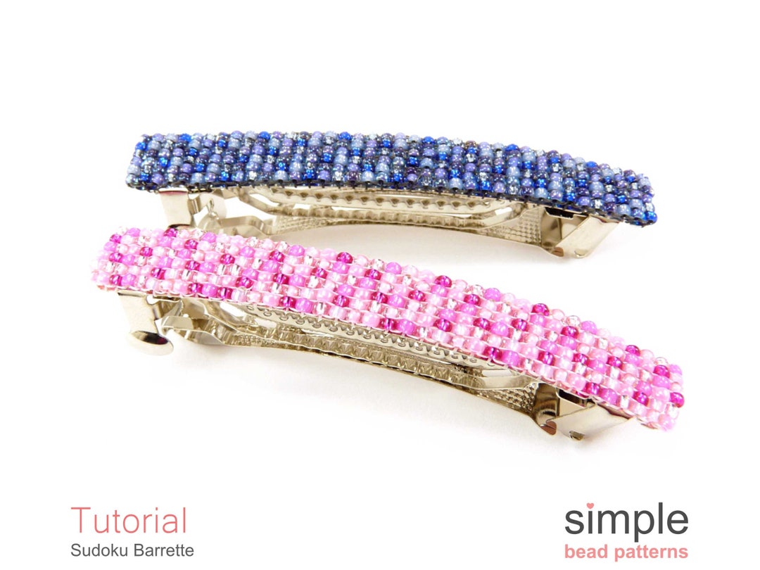 Beginner Beading Pattern Beaded Hair Barrette Tutorial Easy Bead ...