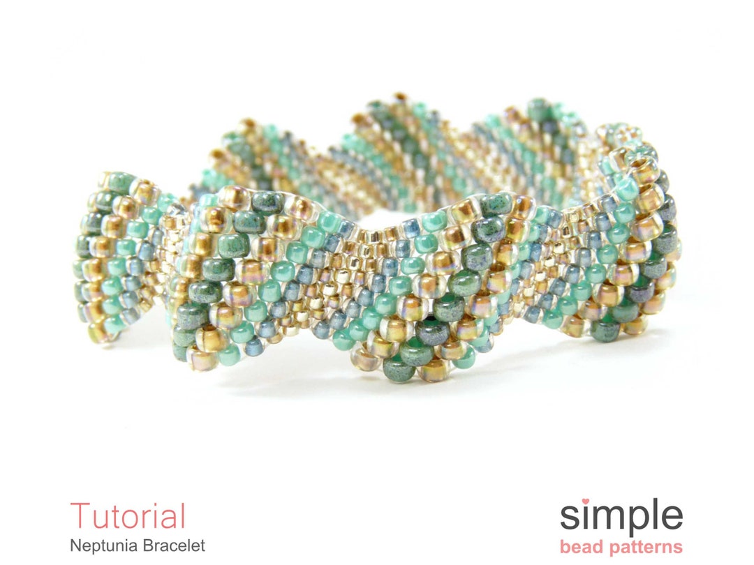 Flat Cellini Spiral Bracelet Beading Pattern, Peyote Stitch Bead ...
