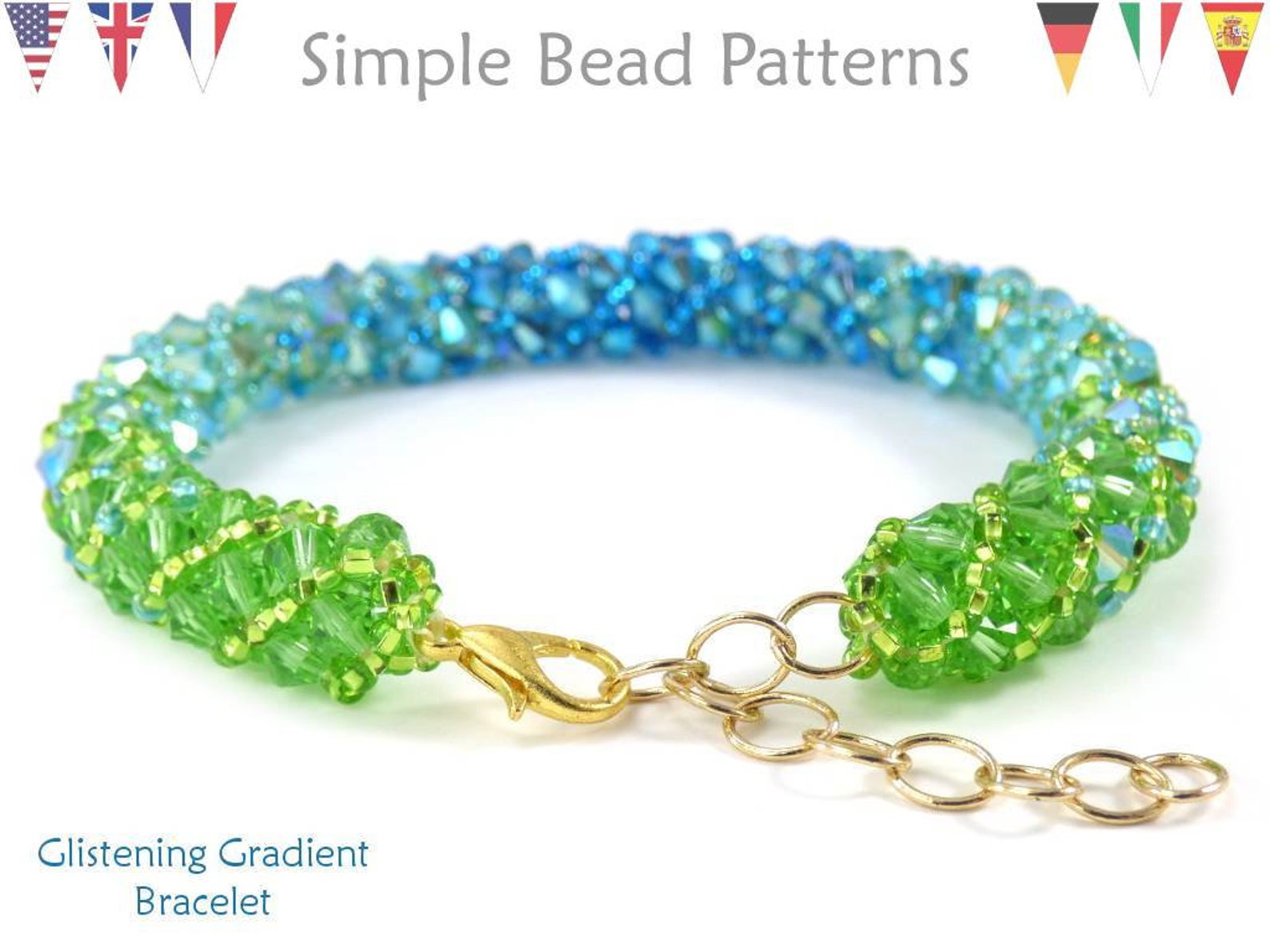 Swarovski Beaded Bracelet Pattern Gradient Color Blend | Etsy