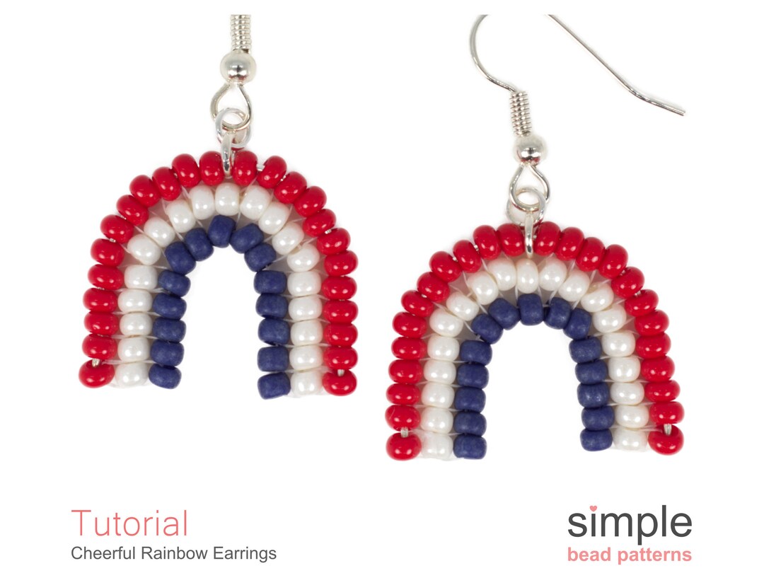 Beaded Rainbow Earrings Pattern, Beadweaving Tutorial Seed Bead ...