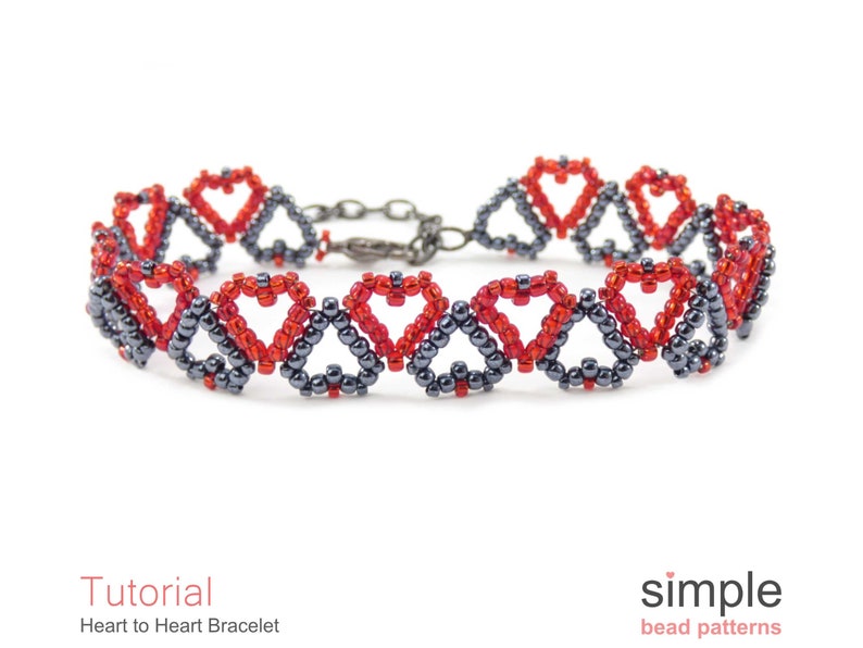 Beaded Heart Bracelet Pattern Beading Hearts Beadweaving - Etsy