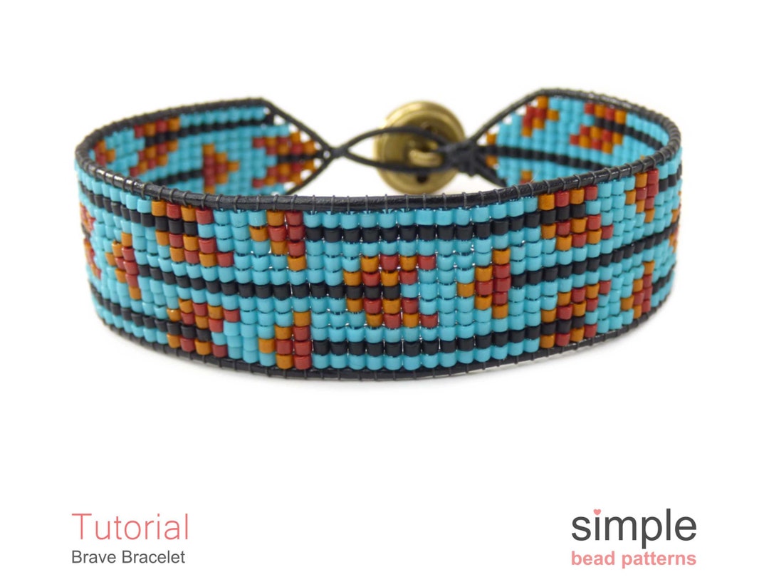 Square Stitch Beading Tutorial PDF: "brave Bracelet" Design - Etsy