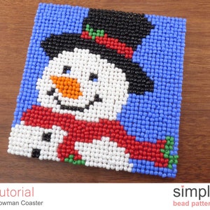 Beaded Snowman Coasters Pattern, Christmas Beading Patterns, Beaded ...