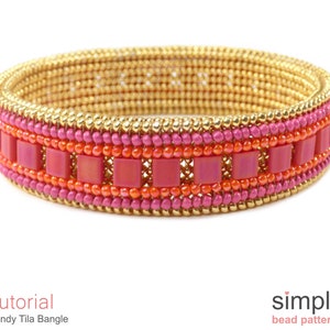 Beaded Bangle Bracelet Pattern, Tila Bangle Bracelet Tutorial, Miyuki ...