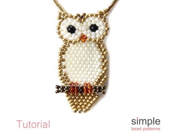 Beaded Owl Pattern Beaded Owl Pendant Necklace Tutorial Owl | Etsy
