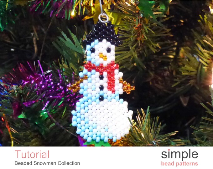 Bead Pattern: Shakie the Snowman Beaded Ornament - Etsy Denmark