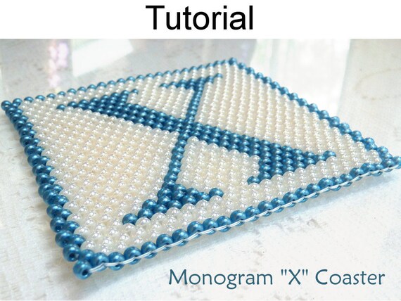 Seed Bead Peyote Stitch Beading Pattern for Beginners Letter Z Beaded Coaster Pattern Beaded ...