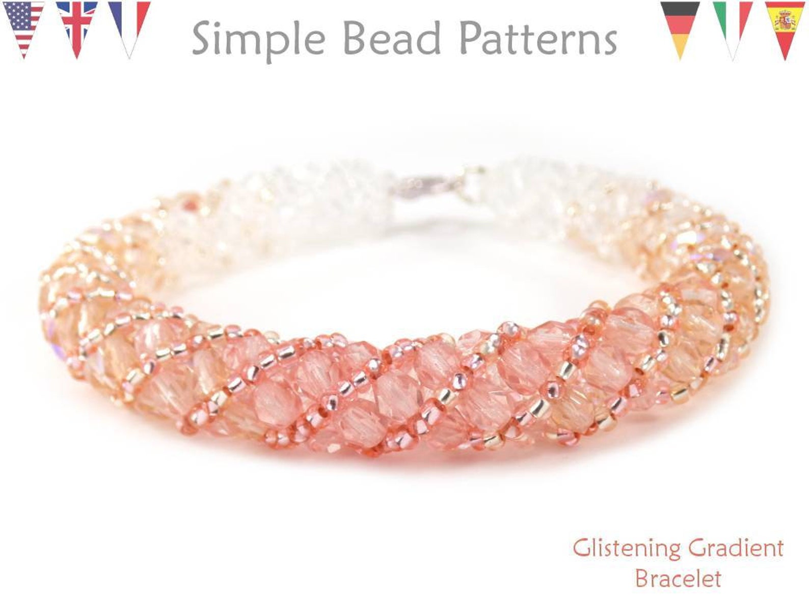 Swarovski Beaded Bracelet Pattern Gradient Color Blend | Etsy