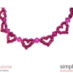 Beaded Hearts Bracelet And/or Necklace Beading Pattern and Tutorial ...