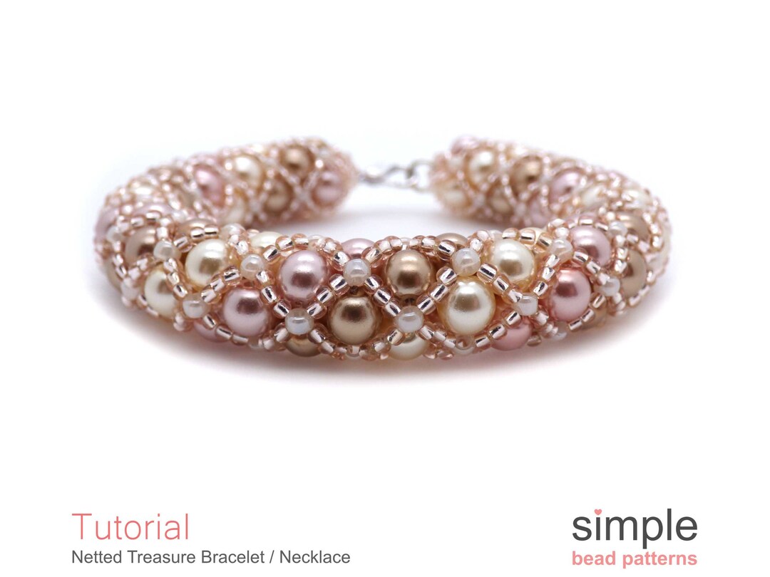 Beading Pattern Beaded Tube Bracelet / Necklace, Bead Weaving Pattern ...