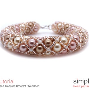 Beading Pattern Beaded Tube Bracelet / Necklace, Bead Weaving Pattern ...