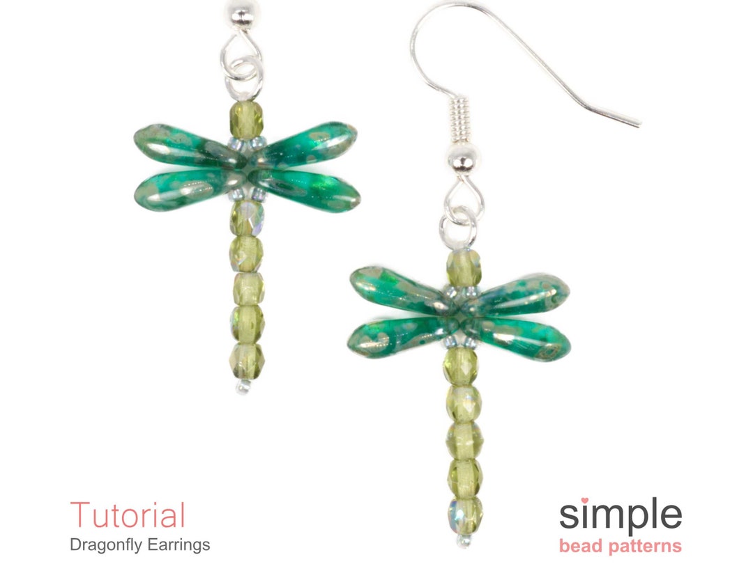 Dragonfly Earrings Pattern, Beading Pattern for Dragonfly Jewelry ...