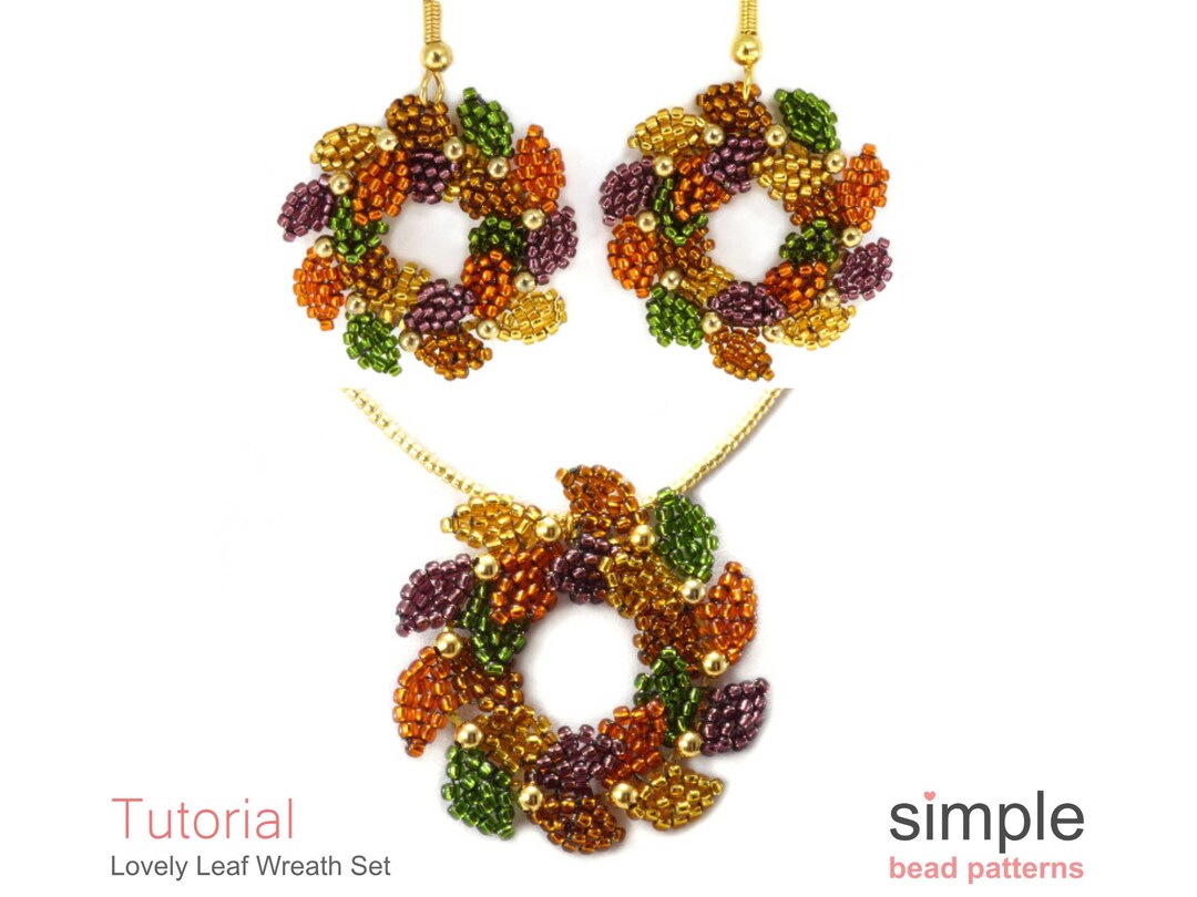 Christmas Wreath Seed Bead Patterns Earrings, Beaded Wreath Beading ...