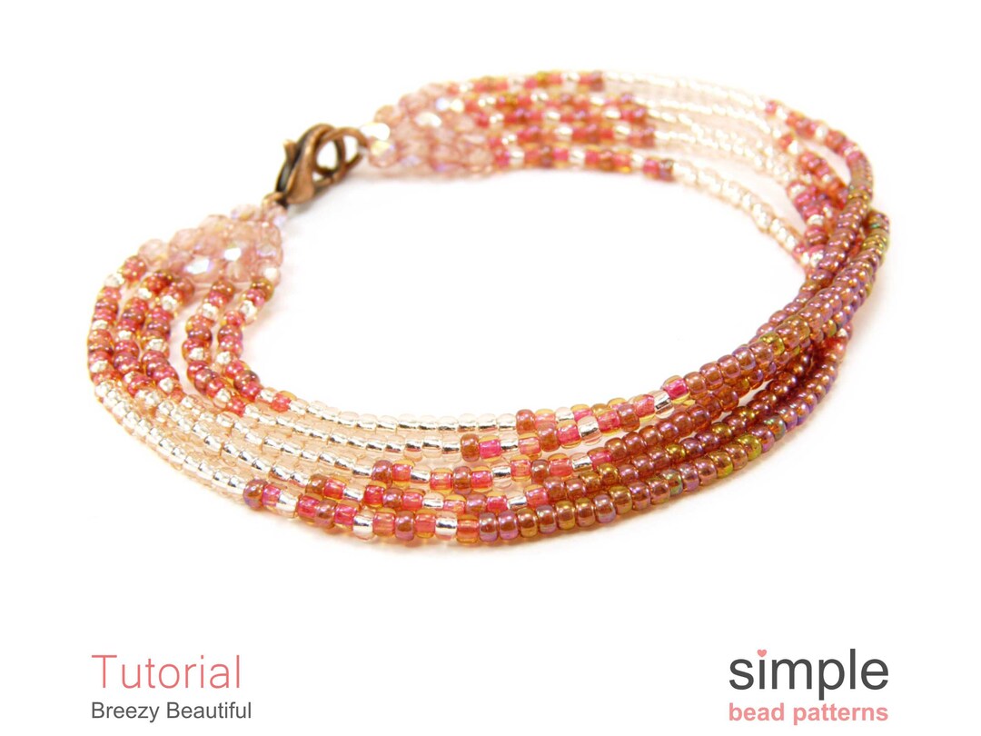 Brick Stitch Beading Pattern Bracelet Jewelry Making Tutorial Multi ...
