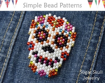 Beaded Sugar Skull Bead Patterns Halloween Beading Day of the | Etsy