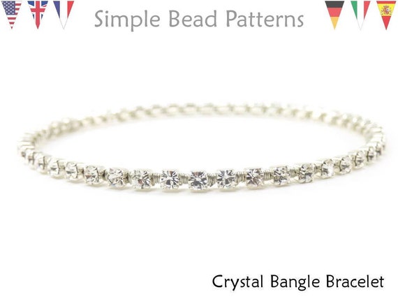 Crystal Bangle Bracelet Beading Pattern Wire Wrapped | Etsy
