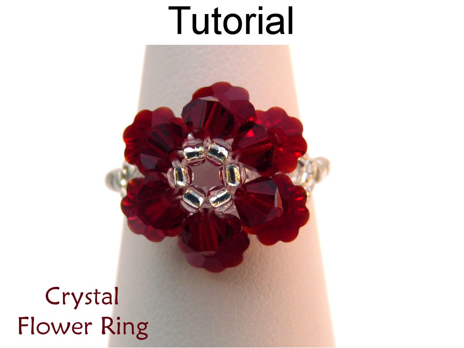Swarovski Crystal Flower Ring Beading Tutorial Beaded Ring | Etsy