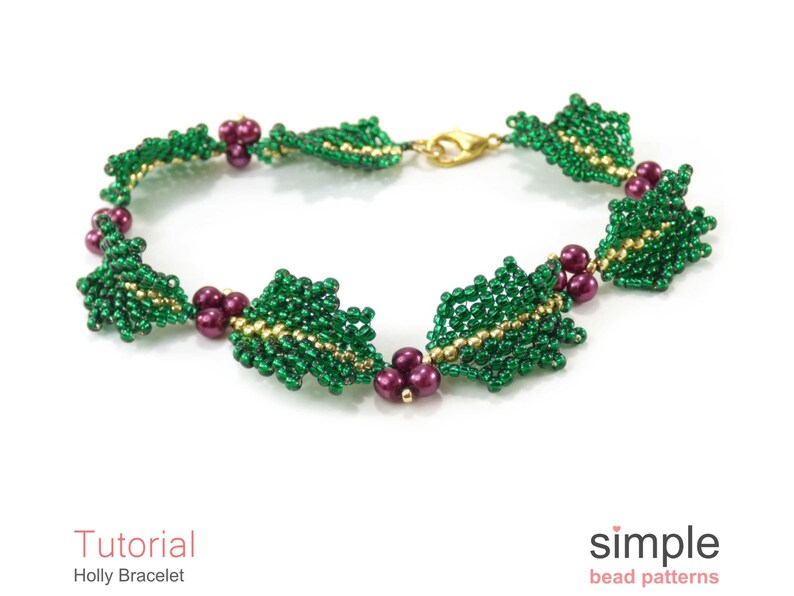 Beaded Holly Leaf Bracelet Pattern PDF: "holly Bracelet" Design - Etsy