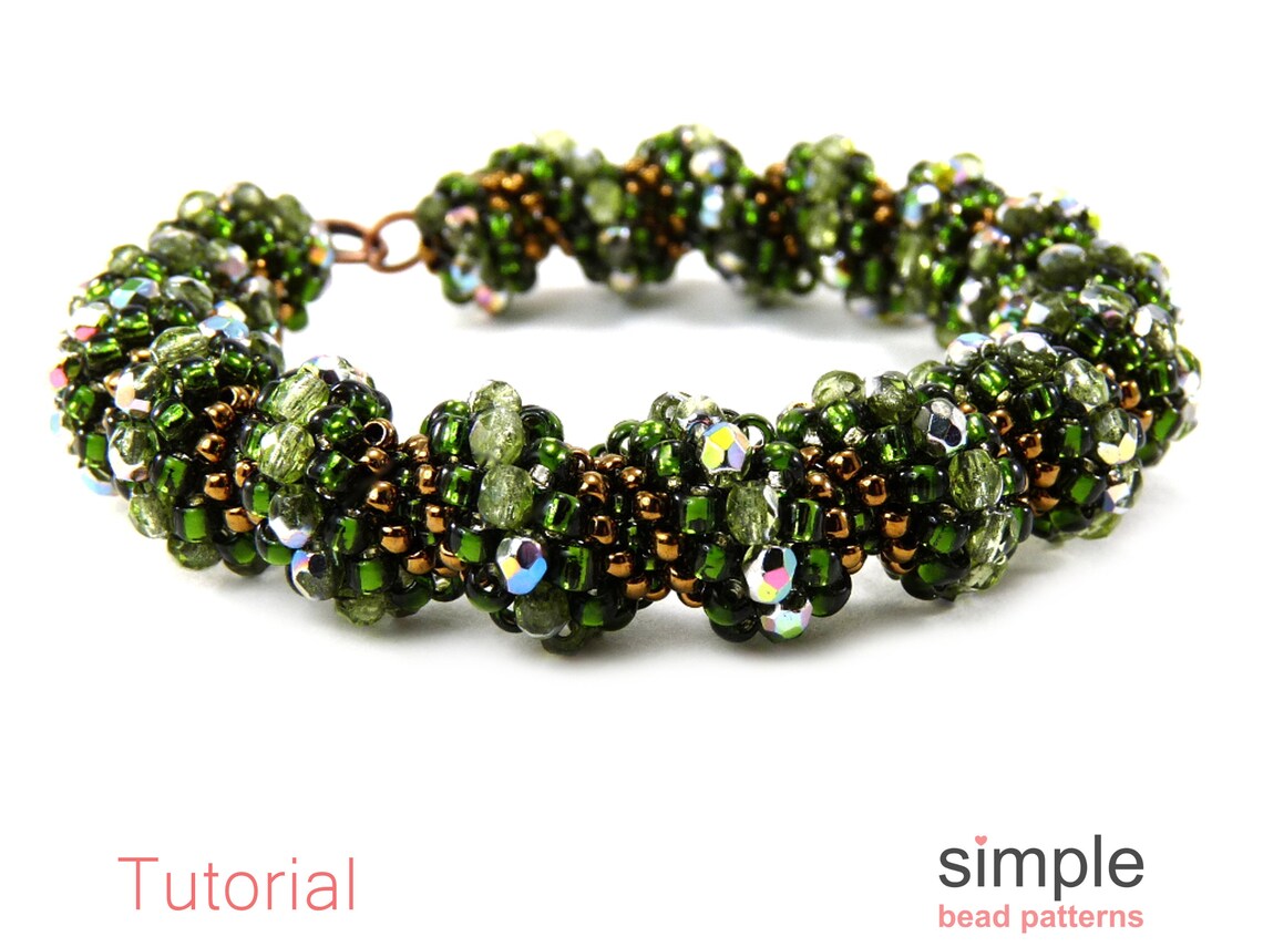 Cellini Spiral Tubular Peyote Stitch Patterns Beaded Bracelet - Etsy