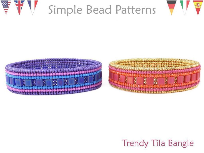 Beaded Bangle Bracelet Pattern Tila Bangle Bracelet Tutorial | Etsy