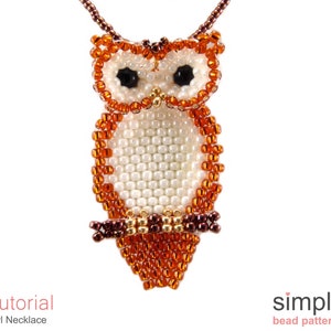 Beaded Owl Pattern, Beaded Owl Pendant Necklace Tutorial, Owl Bead ...