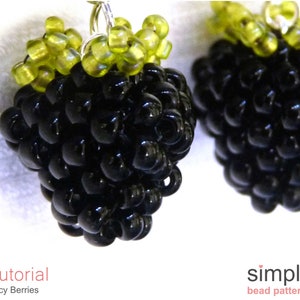 Earrings Beading Pattern, Beaded Berry Earrings Tutorial, Raspberry ...
