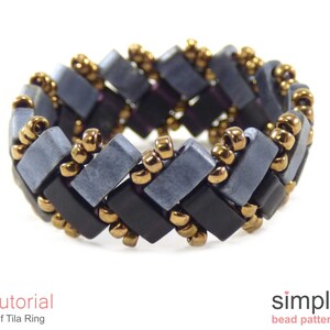 DIY Beaded Rings Pattern, Half Tila Beading Tutorials and Patterns, How to Make a Beaded Ring ...