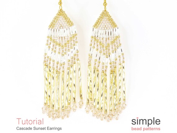 Fringe Earrings Beading Pattern Beaded Fringe Earrings DIY - Etsy