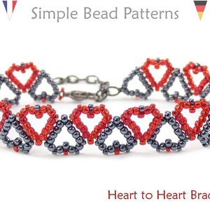 Beaded Heart Bracelet Pattern Beading Hearts Beadweaving - Etsy