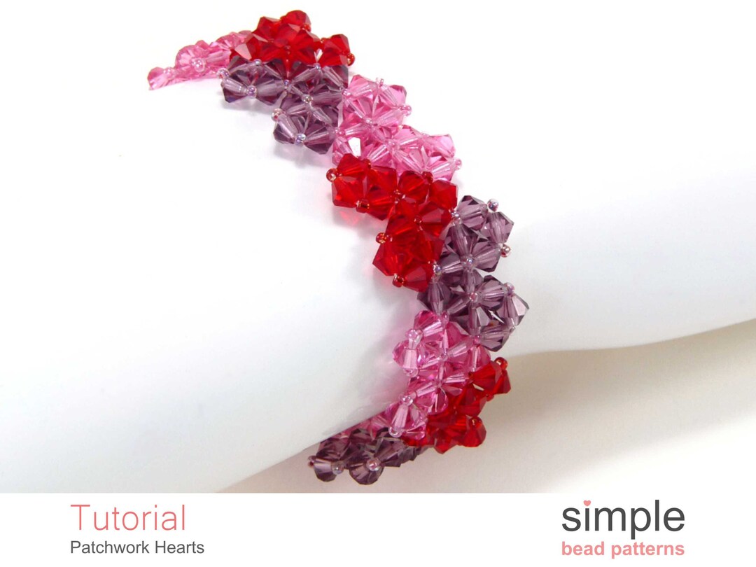 Beaded Heart Bracelet Pattern: (crystal Heart Beading Tutorial PDF) - Etsy