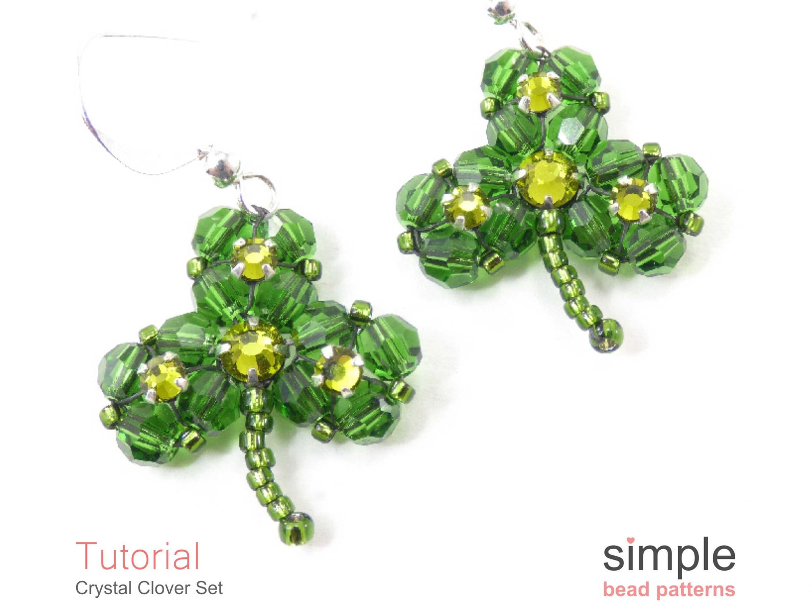 Beaded Shamrock Earrings & Necklace Beading Patterns Beaded - Etsy