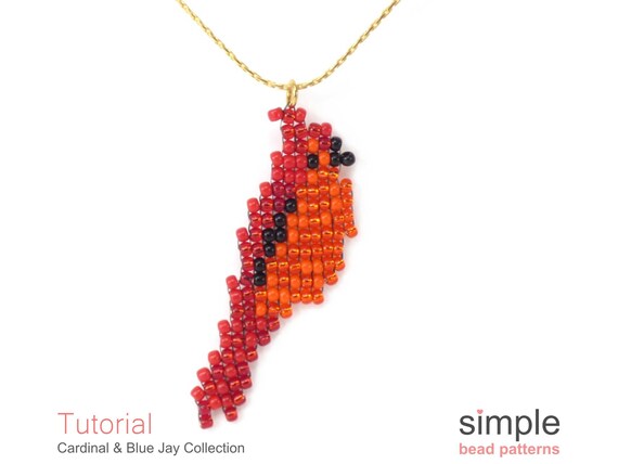 Beaded Birds Pattern Beaded Bird Earrings Beaded Cardinal - Etsy