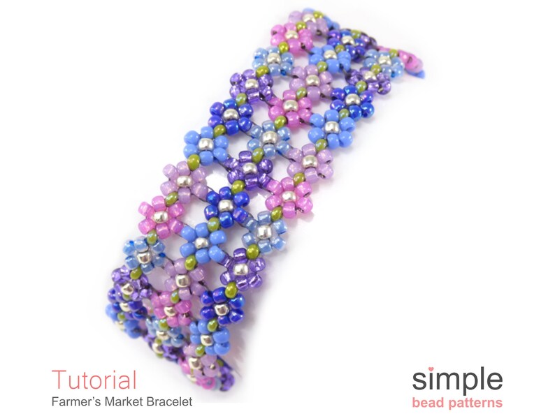 Daisy Chain Tutorial Wide Beaded Bracelet Beading Pattern - Etsy