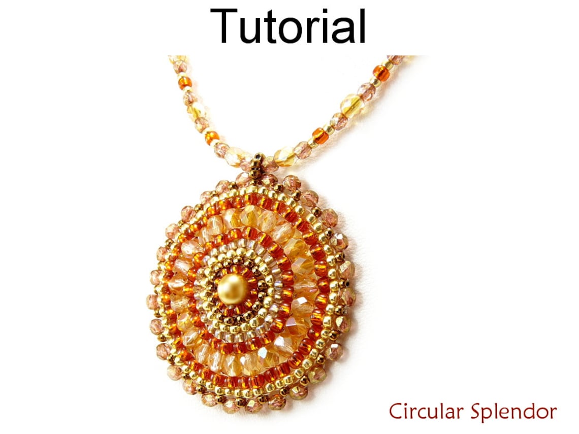 Simple Bead Patterns Pendant Beading Tutorial Circular | Etsy