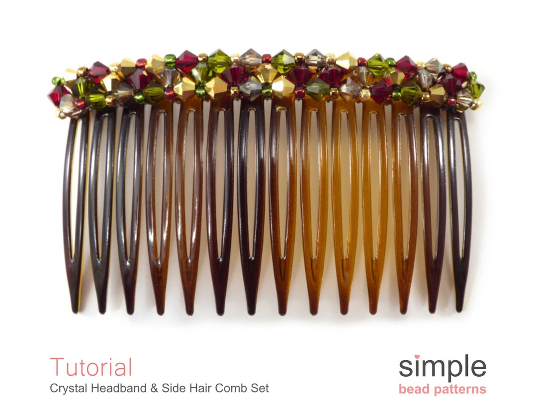 Beading Pattern Tutorial, DIY Beaded Headband, Beaded Hair Comb ...