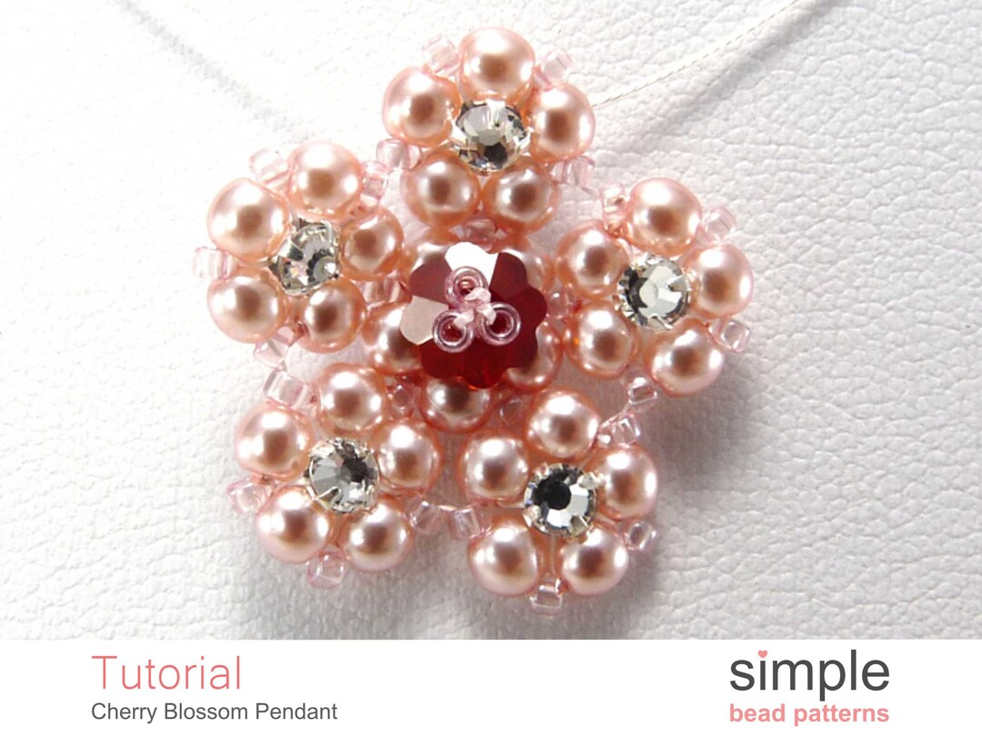 Beaded Flower Necklace Pattern Tutorial, Beaded Flower Pendant Necklace ...