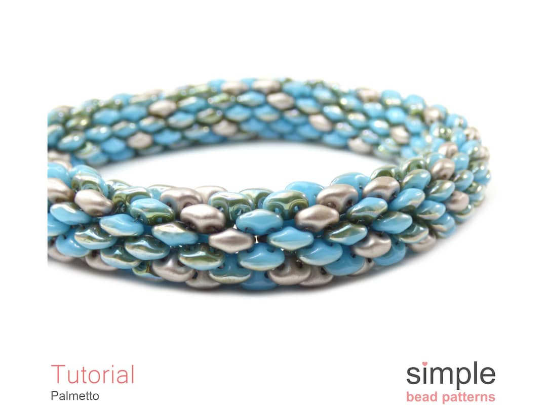 Superduo Beaded Bracelet Pattern PDF: "palmetto" Design - Etsy