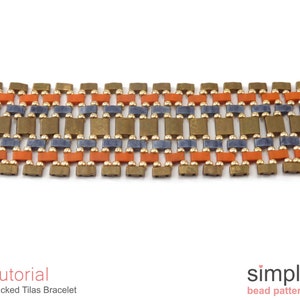 Tila and Half Tila Wide Beaded Bracelet Pattern, Half Tila Bead Patterns, Beadweaving Tutorial ...