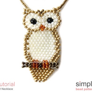 Beaded Owl Pattern, Beaded Owl Pendant Necklace Tutorial, Owl Bead ...