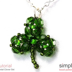 Beaded Shamrock Earrings & Necklace Beading Patterns, Beaded Shamrock ...