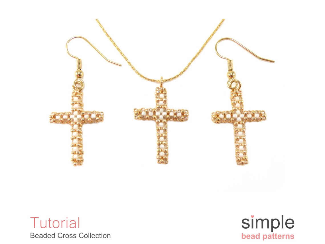 Beaded Cross Tutorial How to Make a Beaded Cross Necklace - Etsy