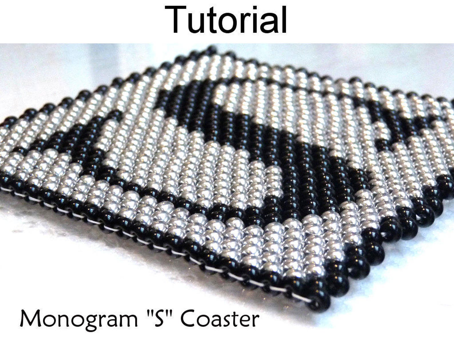 Beaded Monogram Coaster Letter S Beaded Coaster Pattern Seed | Etsy