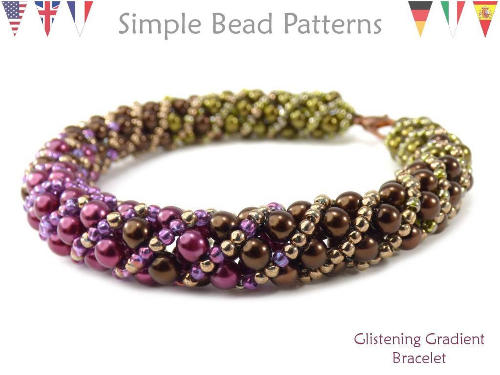 Swarovski Beaded Bracelet Pattern Gradient Color Blend | Etsy