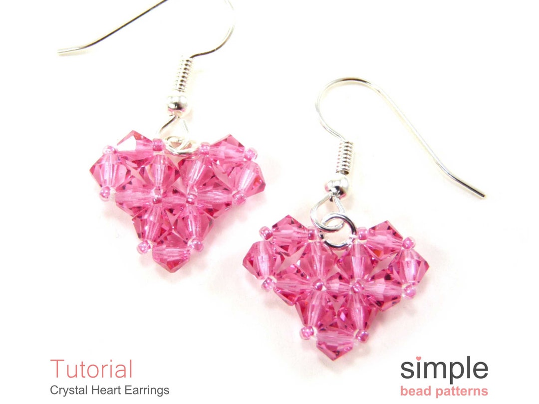 Beaded Heart Earrings Pattern Beaded Gift Ideas Jewelry - Etsy