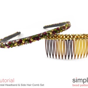Beading Pattern Tutorial, DIY Beaded Headband, Beaded Hair Comb ...
