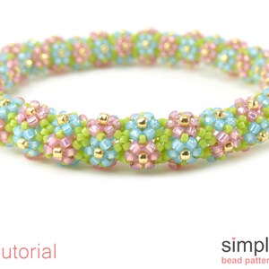 Daisy Chain Beaded Bracelet Tutorial Daisy Stitch Beaded | Etsy