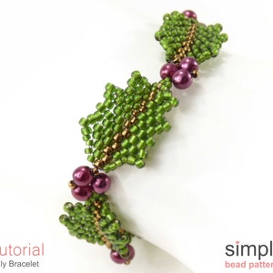 Beaded Holly Leaf Bracelet Pattern PDF: "holly Bracelet" Design - Etsy