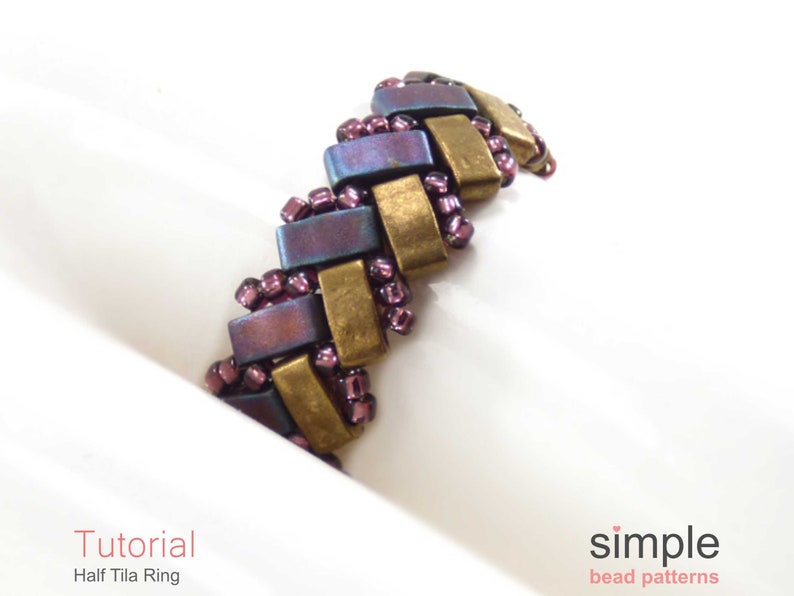 DIY Beaded Rings Pattern Half Tila Beading Tutorials and - Etsy