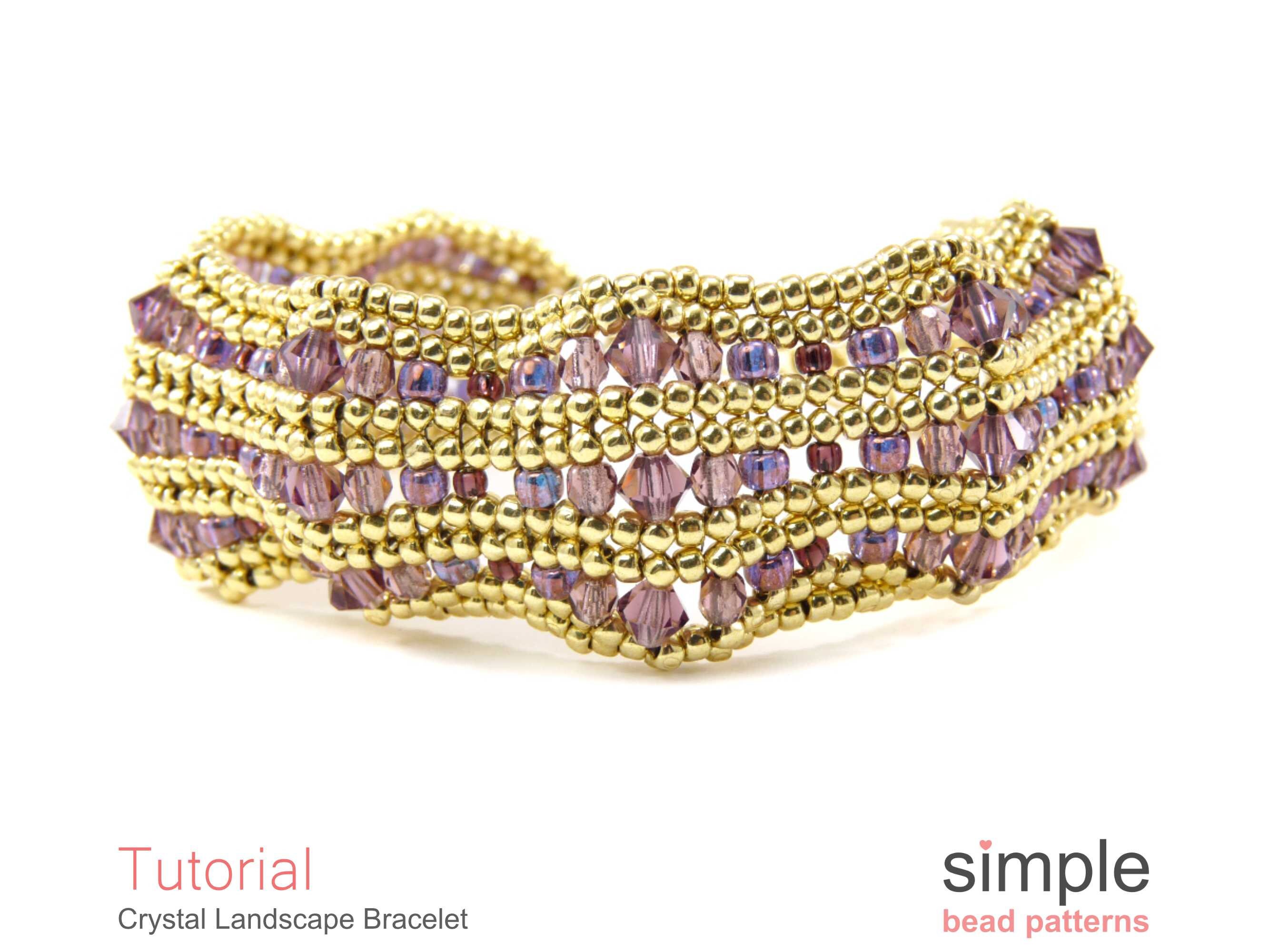 Herringbone Stitch Beading Tutorial PDF: "crystal Landscape Bracelet ...